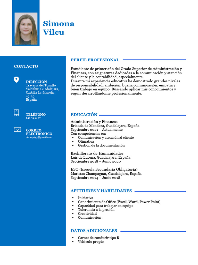 Simona Vilcu - Currículum Vitae | PDF