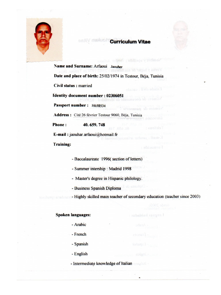 CV - Anglais | PDF