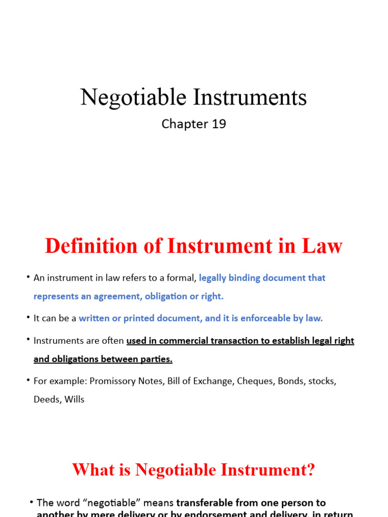 19 Negotiable Instruments | PDF | Negotiable Instrument | Payments