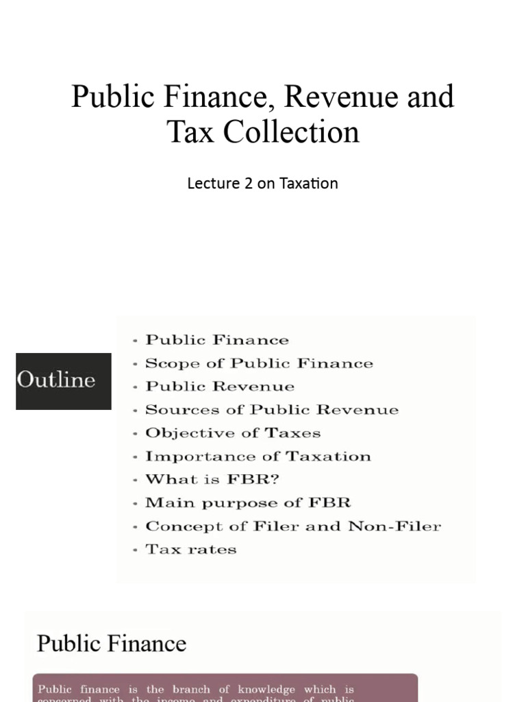 111 Public Finance, Revenue and Tax Collection | PDF