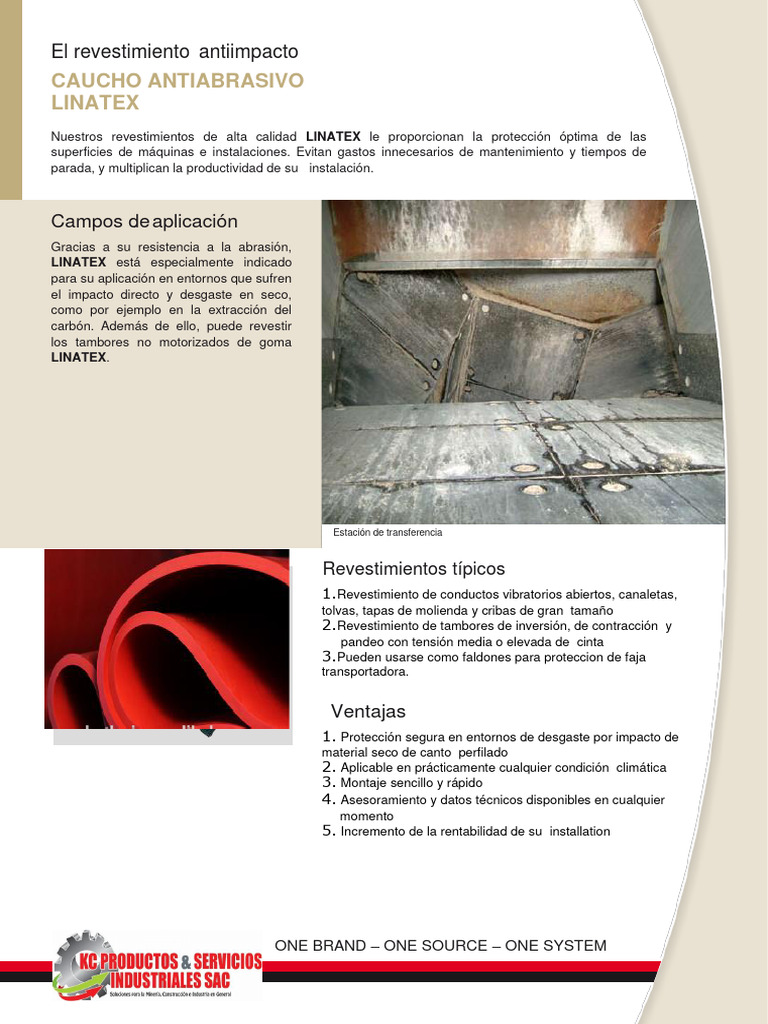 Revestimientos Linatex: Protección Antiabrasiva | PDF | Caucho natural ...