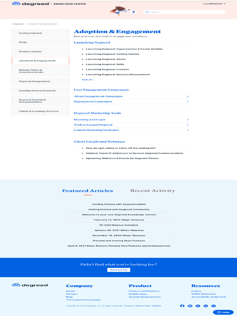 Example Adoption & Engagement KB | PDF