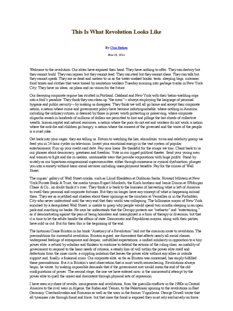 This Is What Revolution Looks Like | PDF | Revolutions | Wall Street