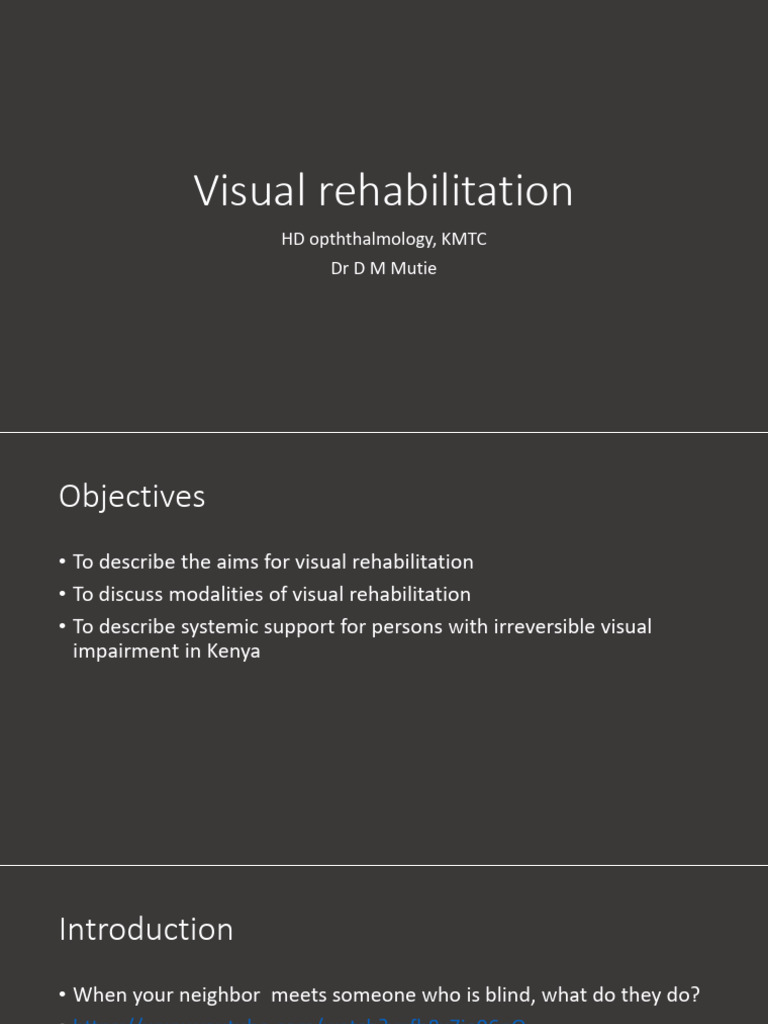 Visual Rehabilitation | PDF | Visual Impairment | Clinical Medicine