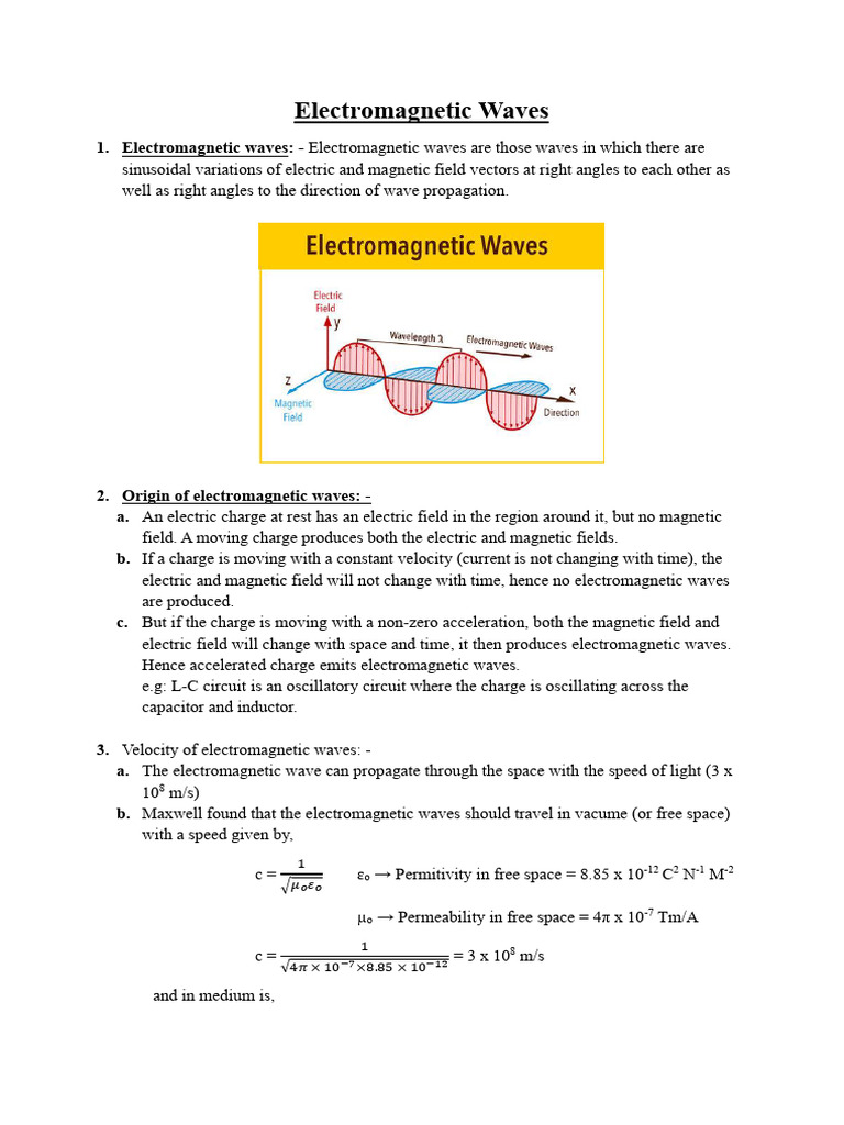 Electromagentic Waves | PDF | Diffraction | Laser