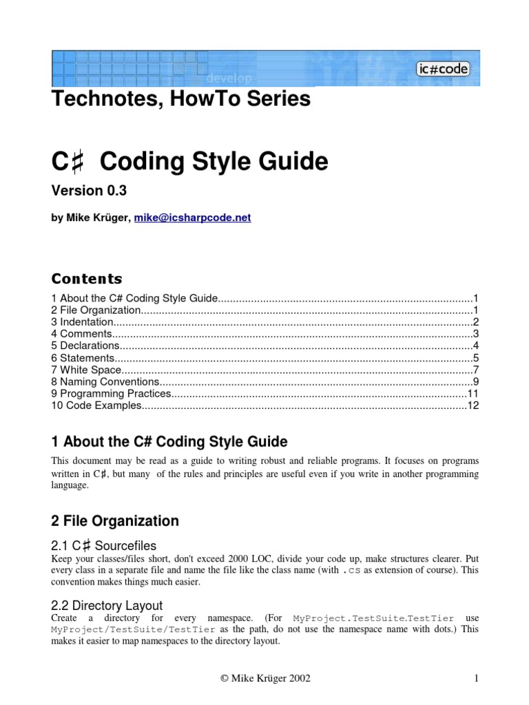 Coding Style Guide Pdf Noun Parameter Computer Programming 3479