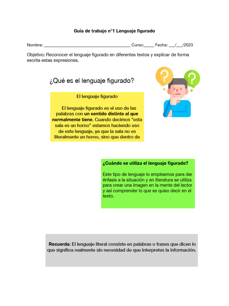 Lenguaje Figurado | PDF