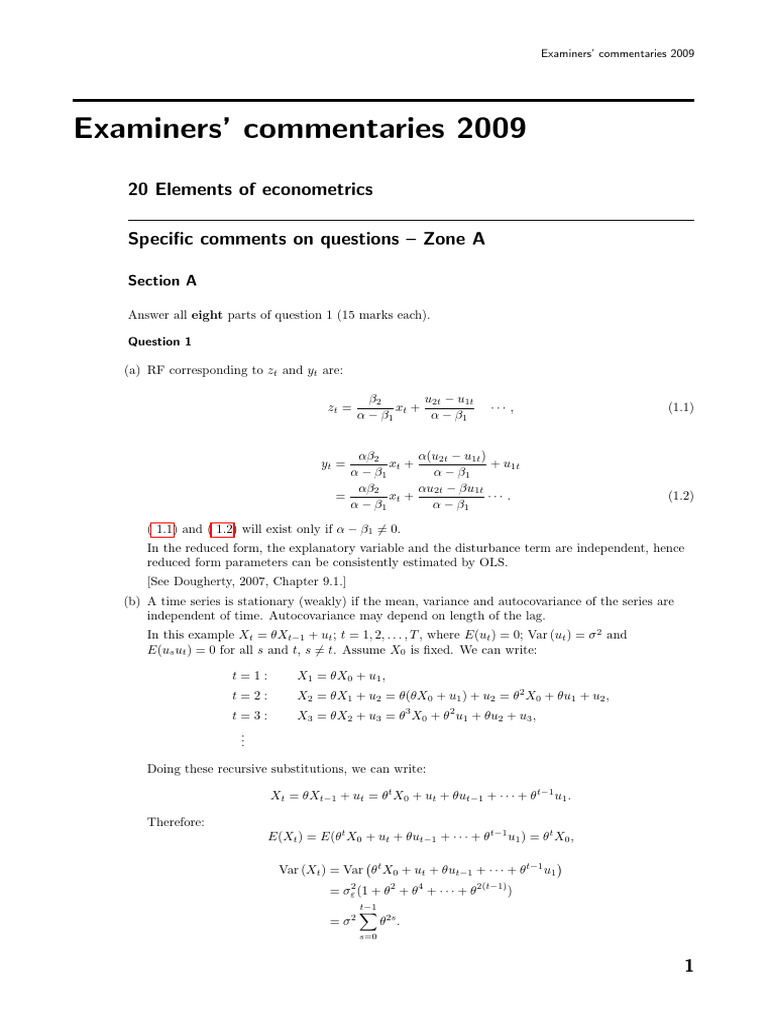 Er Za 2009 | PDF | Stationary Process | Econometrics
