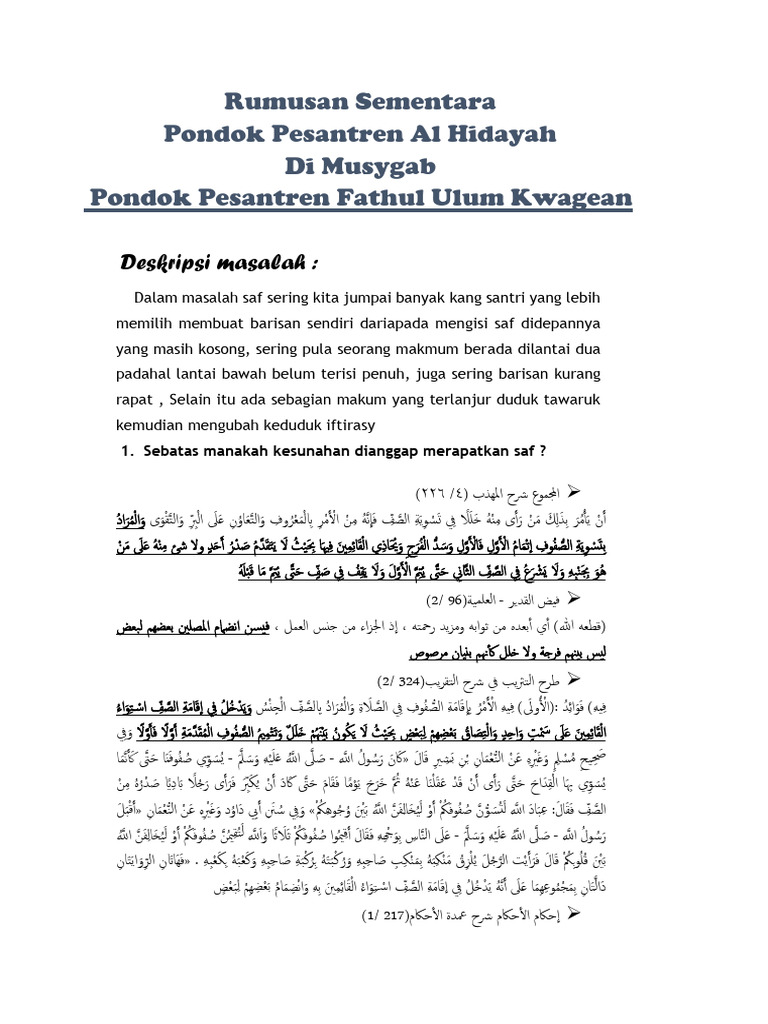 Rusem Musghab Ponpes Al Hidayah | PDF
