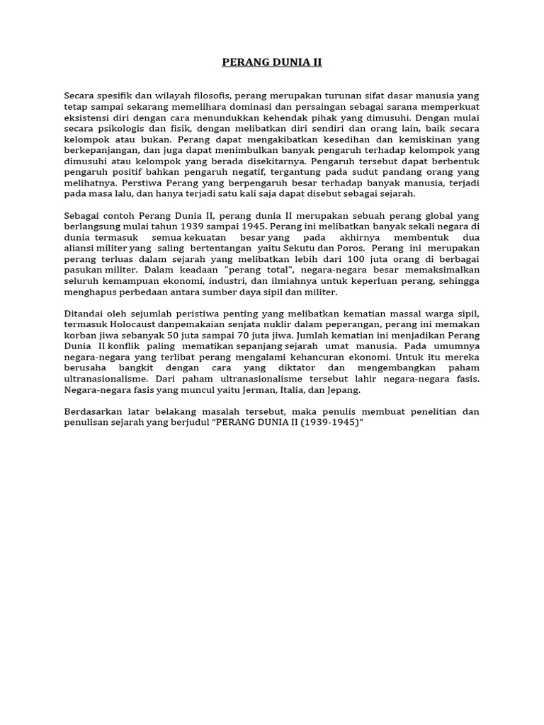 Dampak Perang Dunia II (1939-1945) | PDF