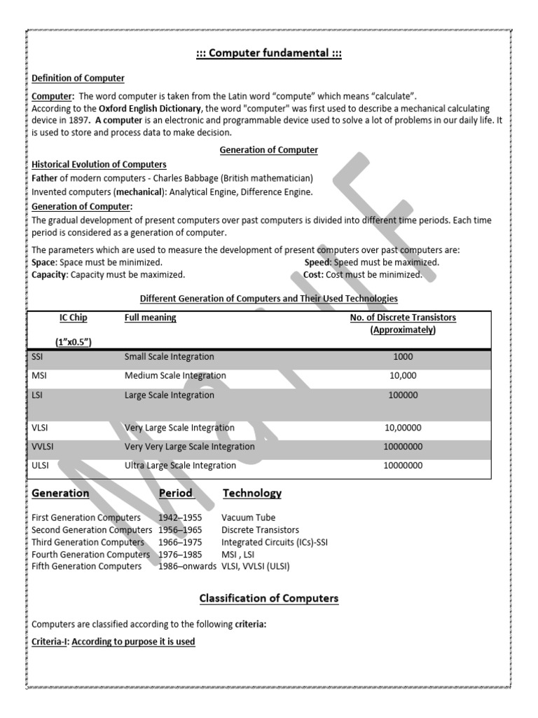 Fundamentals Lecture 1 | PDF | Random Access Memory | Computer Data Storage