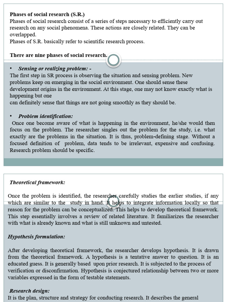 Phases of Social Research Explained | PDF | Theory | Statistics