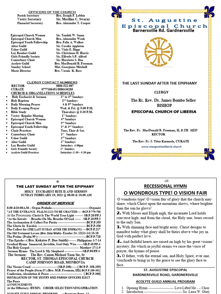 Microsoft Word - Lebbie. The Last Sunday After The Epiphany | PDF ...