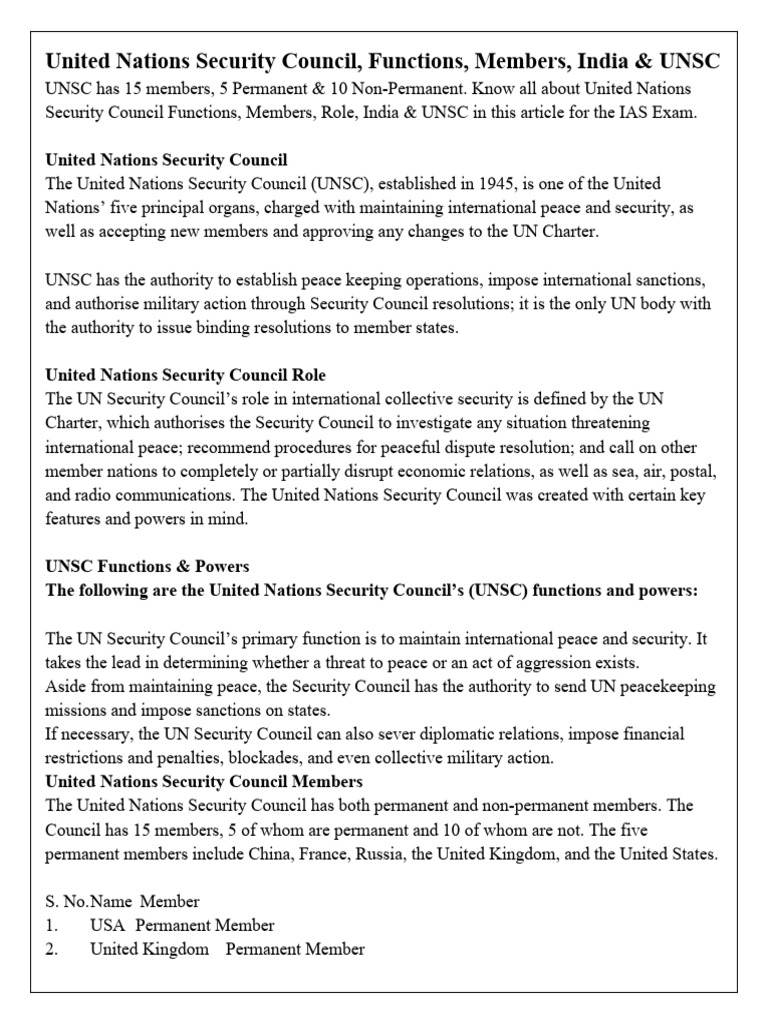 Un Allotted Committees | PDF | United Nations Security Council ...