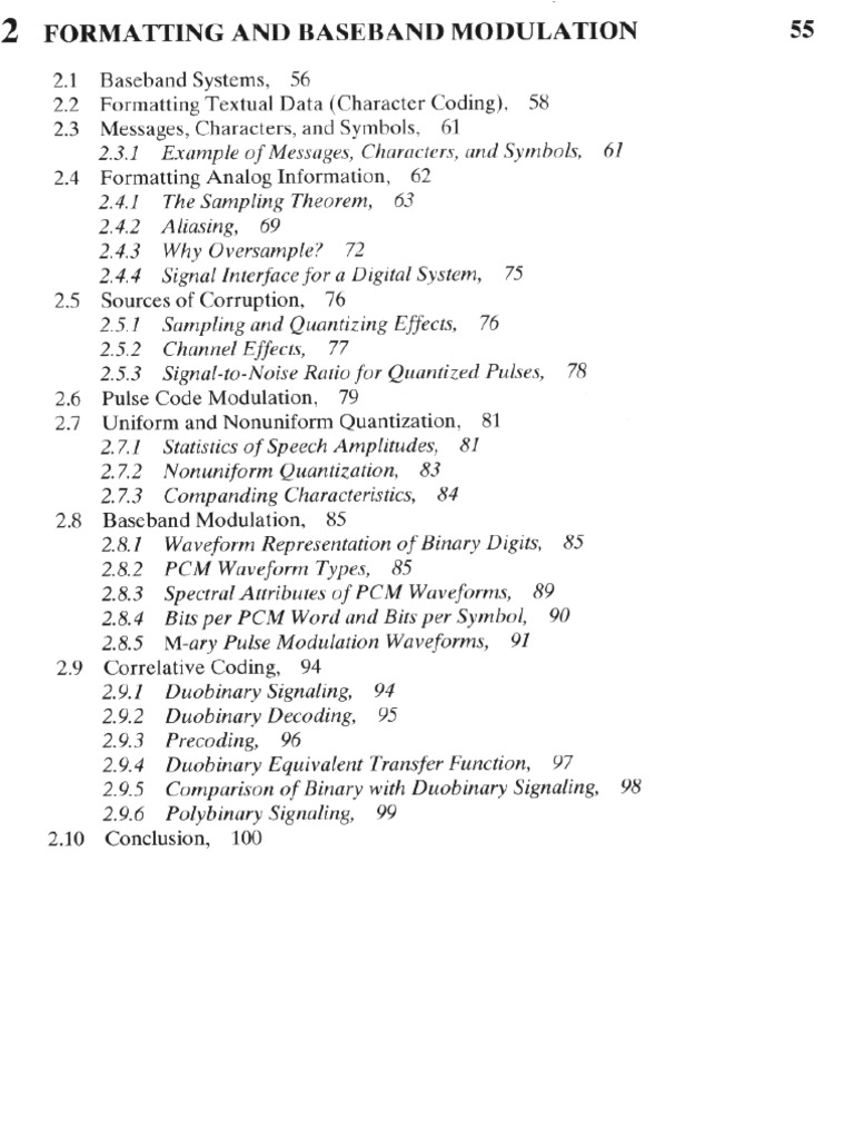 Ch02 - Formatting and Baseband Modulation | PDF | Telecommunications Engineering | Information ...