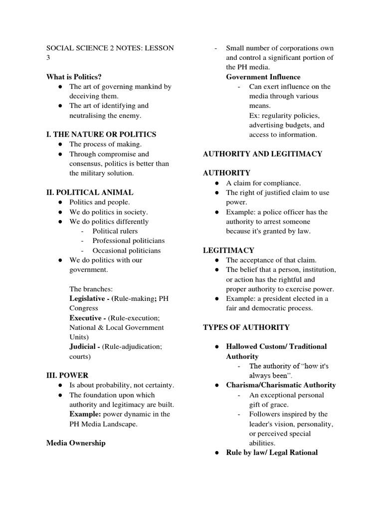 Understanding Politics and Power Dynamics | PDF | Legitimacy (Political ...