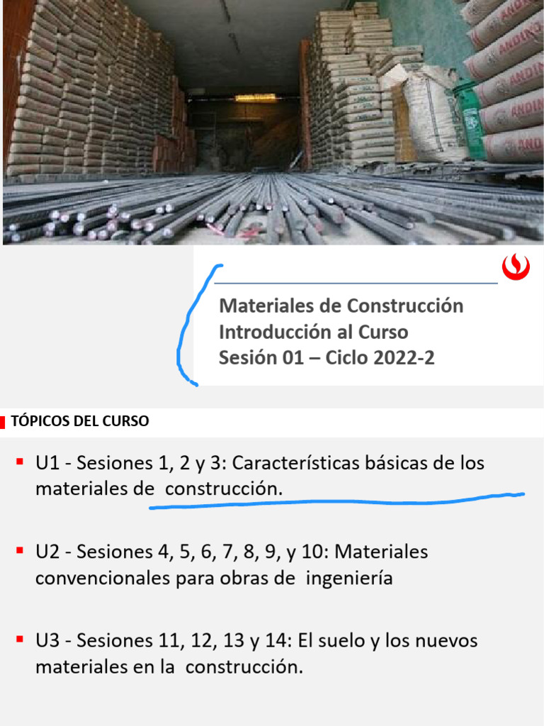 Sesion 01 - 2022-2 Introduccion - PDF 1 | PDF | Hormigón | Cemento Sesion 01 - 2022-2 Introduccion - PDF 1 | PDF | Hormigón | Cemento