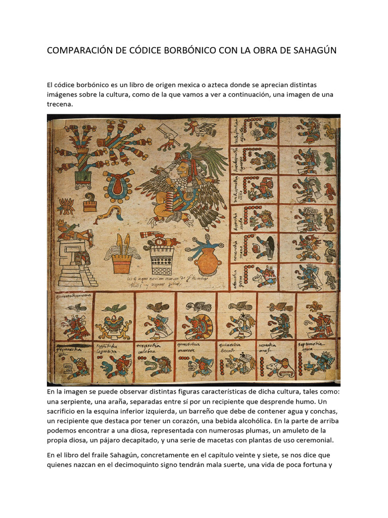 Comparación de Códice Borbónico Con La Obra de Sahagún | PDF