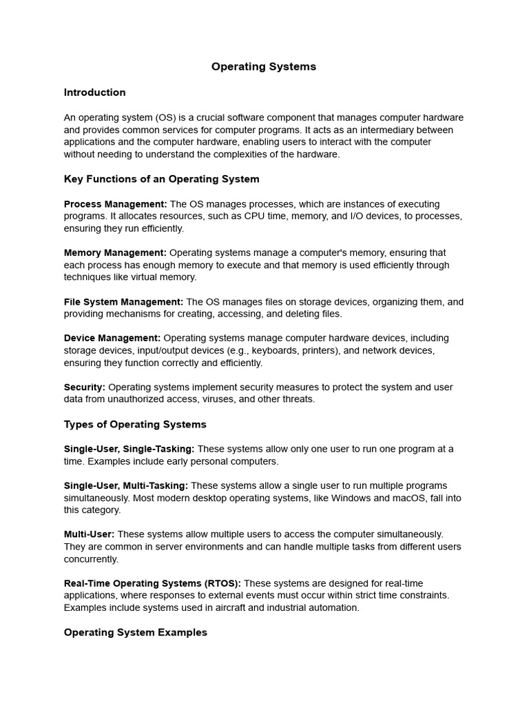 Operating Systems | PDF | Operating System | Mobile Device Operating Systems | PDF | Operating System | Mobile Device