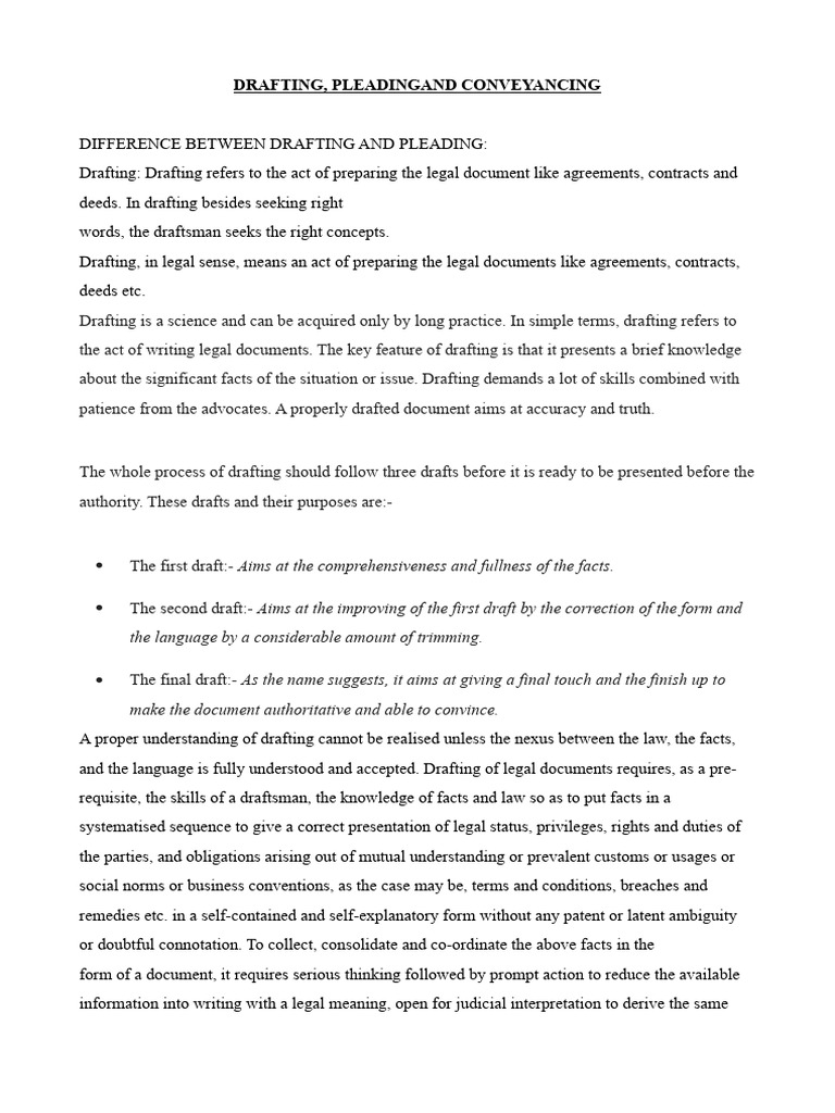 Drafting vs. Pleading in Legal Documents | PDF | Divorce | Marriage