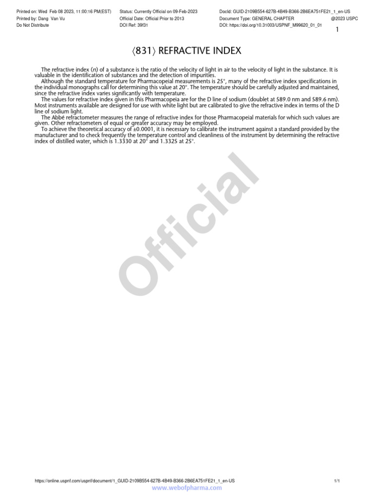 Refractive Index | PDF | Refractive Index | Materials Science