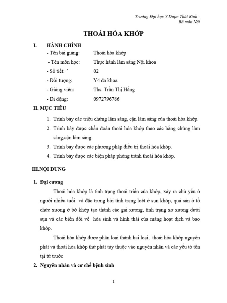 Handout Thoái Hóa KH P | PDF