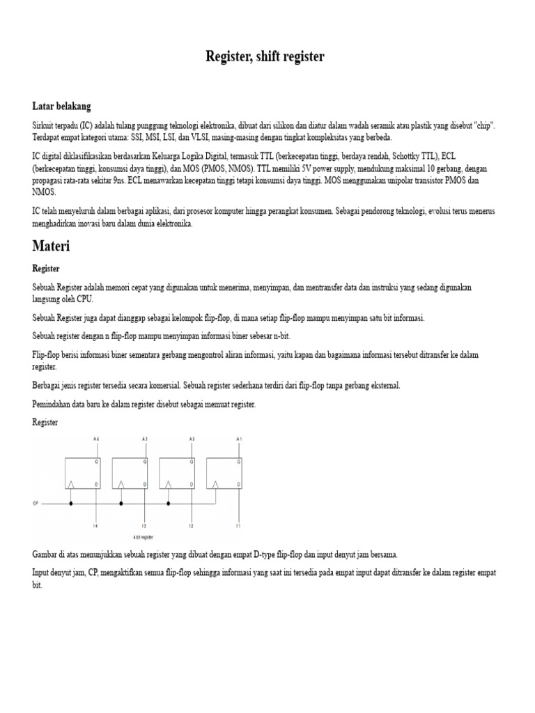 Register, shift register | PDF