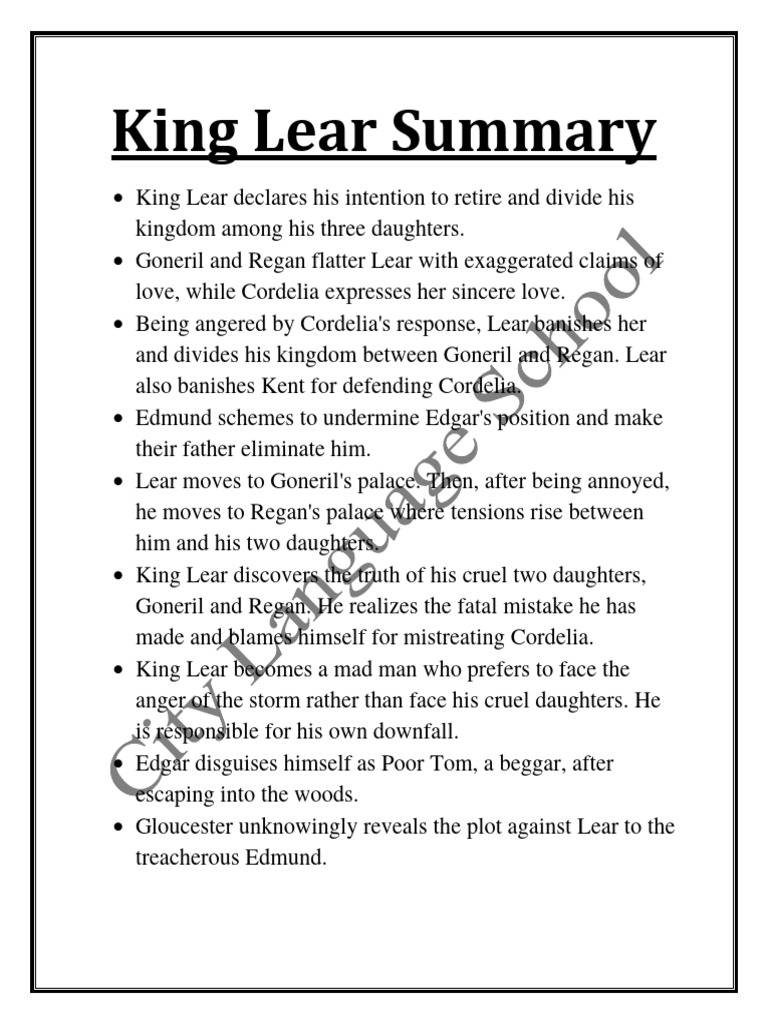 Lear Second T | PDF | King Lear