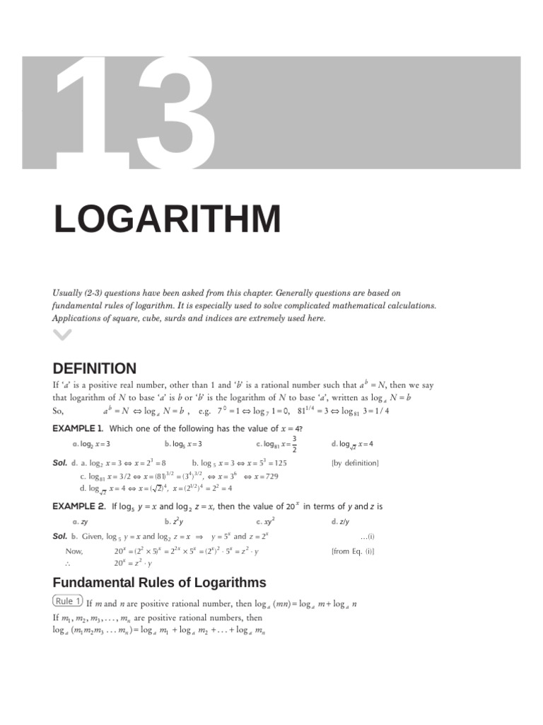 Logarithm CDS | PDF | Logarithm | Numbers