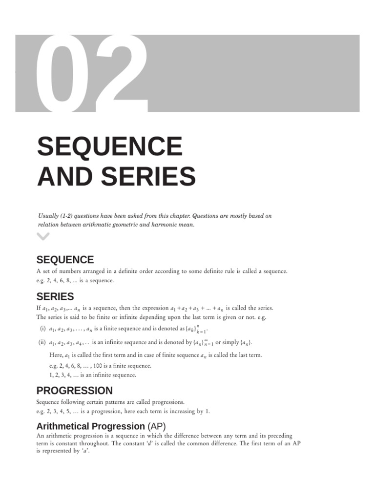 Sequence & Series | PDF | Sequence | Mean