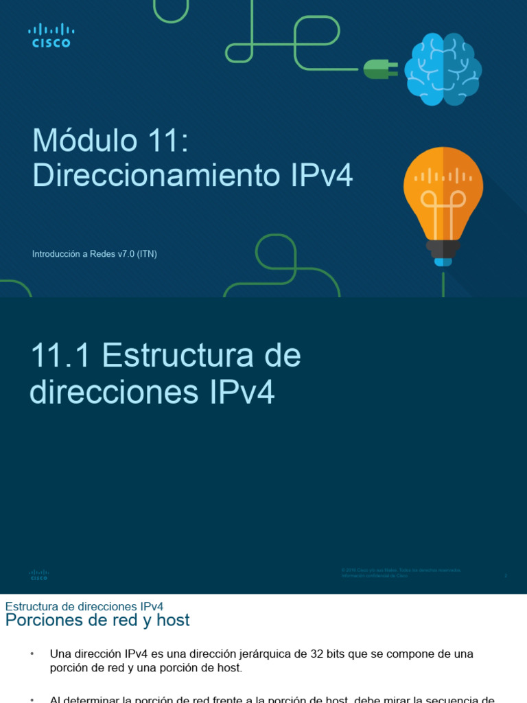 Modulo 11 - Asignación de Direcciones IPv4 | Descargar gratis PDF | Dirección IP | Protocolos de red