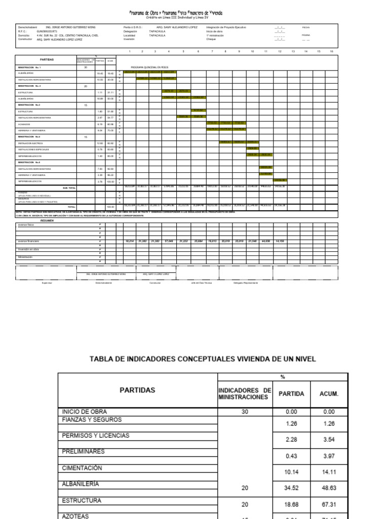 Programa de Obra Wong | PDF