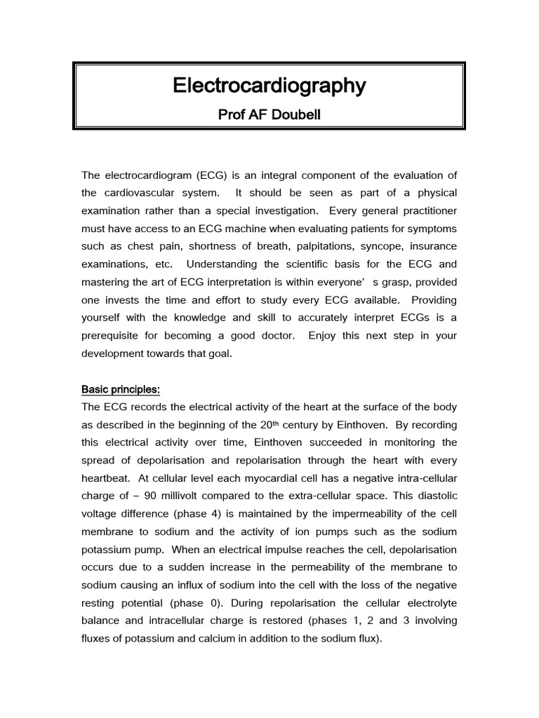 ECG Notes - Eng - Doubell 2016 | PDF | Electrocardiography ...