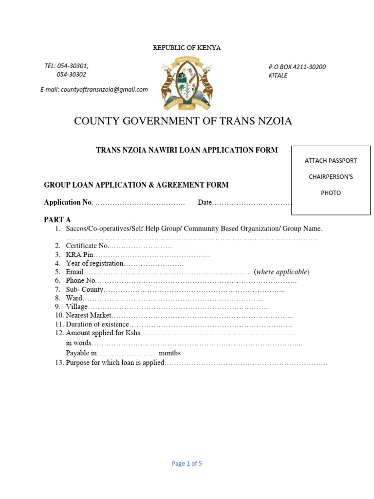 Nawiri Group Loan Application Form | PDF | Loans | Guarantee