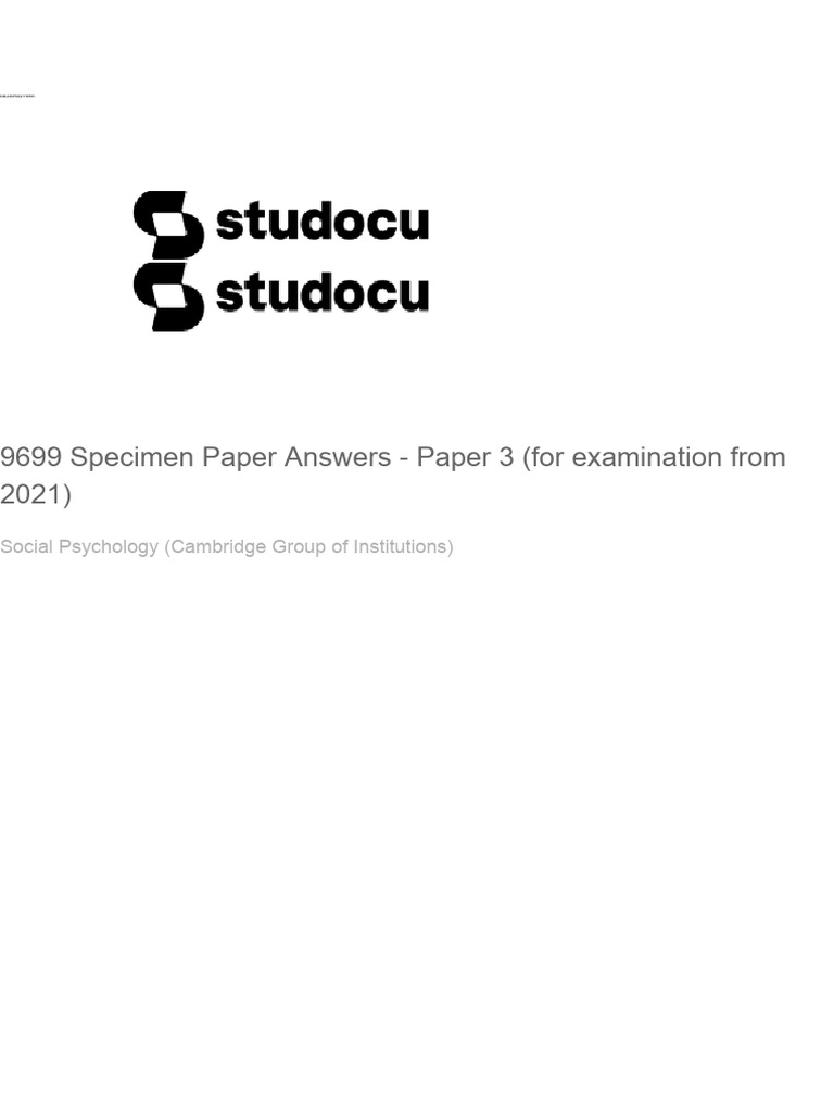 9699 Specimen Paper Answers Paper 3 For Examination From 2021 | PDF ...
