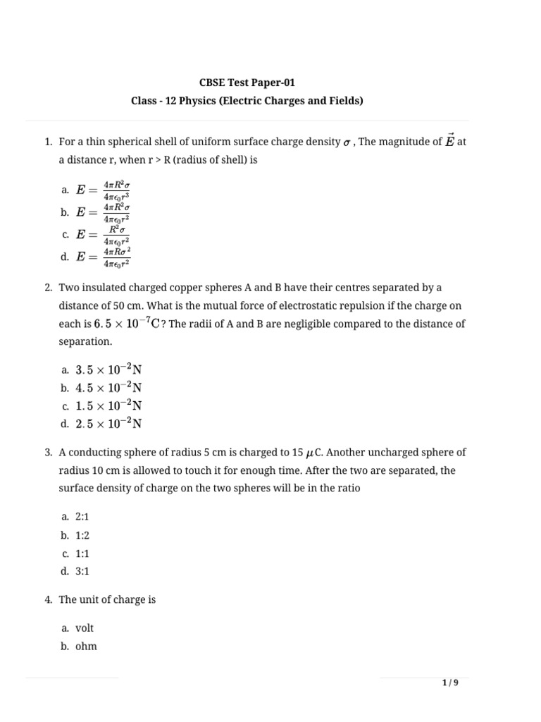 Physics | Download Free PDF | Electric Field | Electric Charge