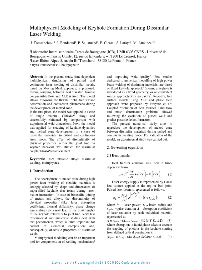 Tomashchuk Keyhole Formation 1 | PDF | Navier–Stokes Equations | Liquids
