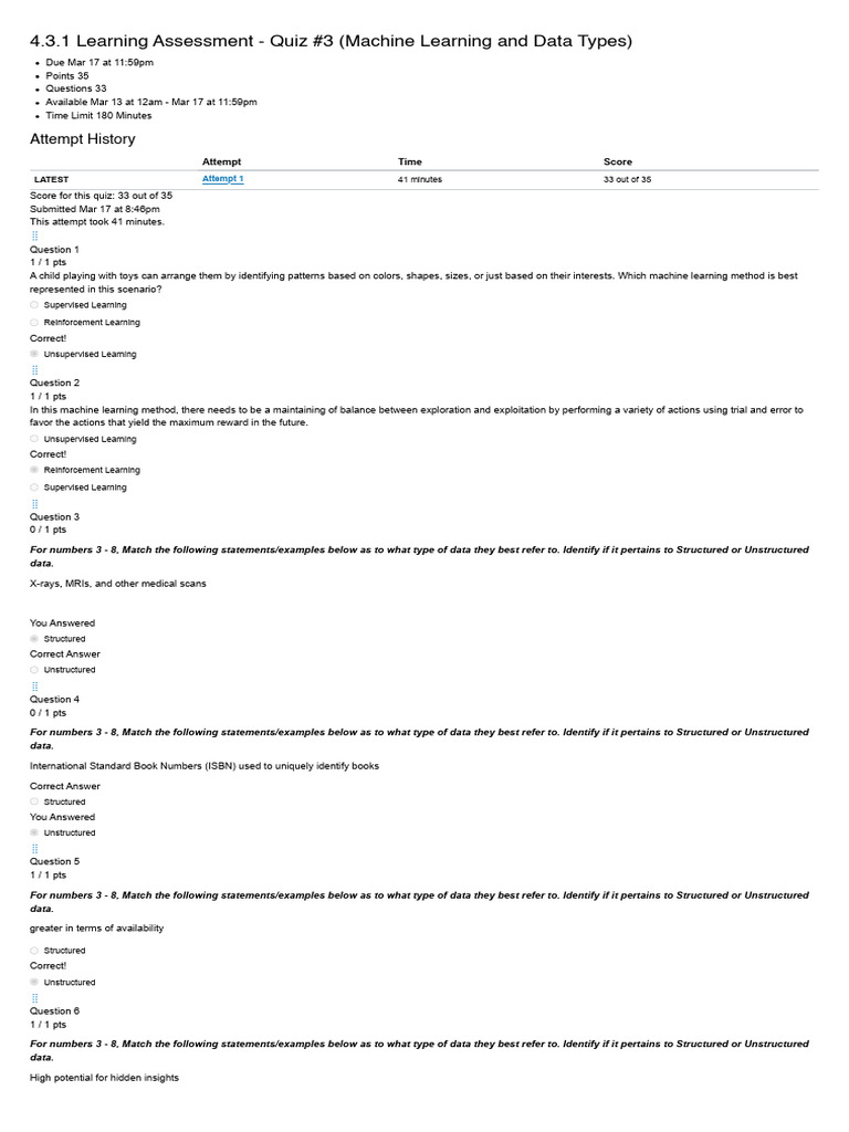 4 3 1-Learning-Assessment | PDF | Machine Learning | Statistics