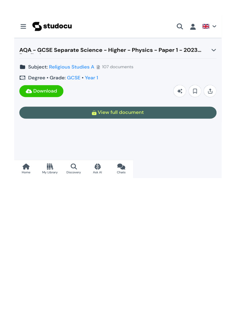 AQA - GCSE Separate Science - Higher - Physics - Paper 1 - 2023 ...
