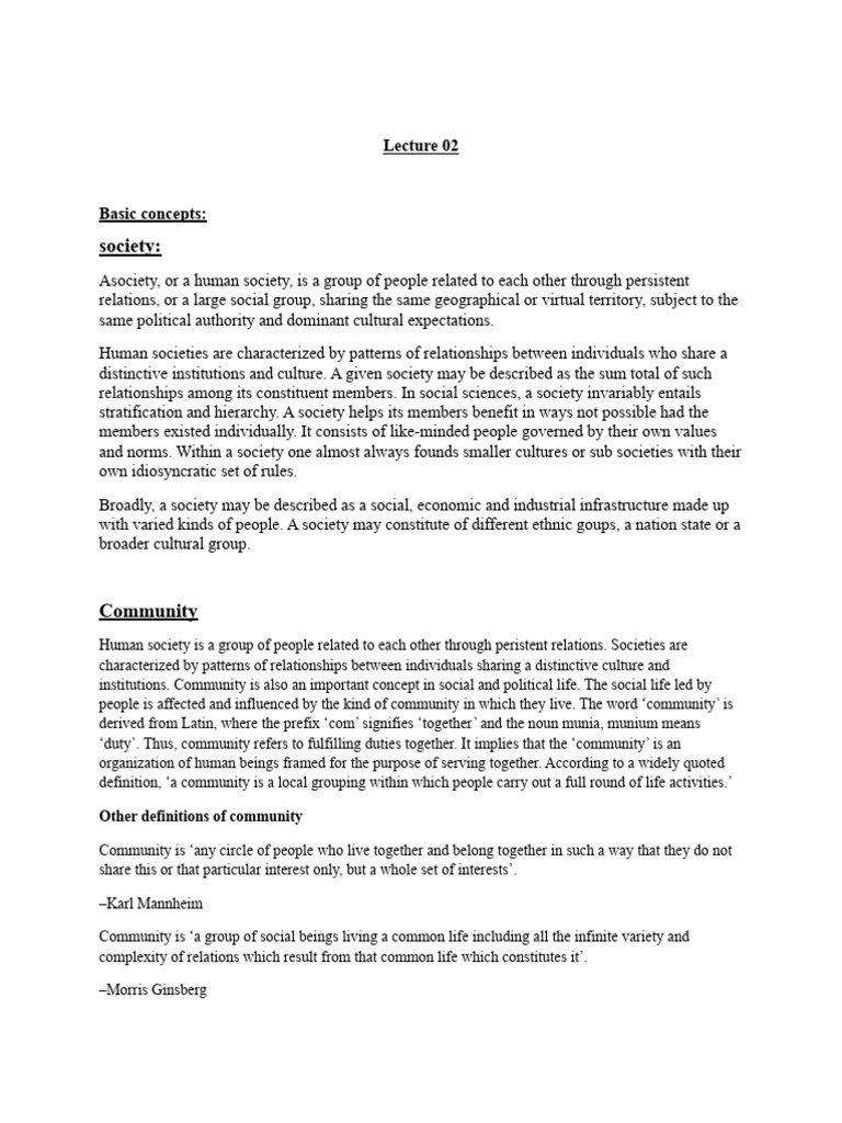 Sociology Basics for Students | PDF | Society | Institution