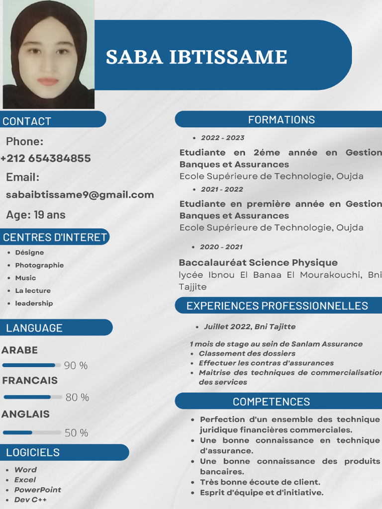 Blue and White Background Simple Resume | PDF