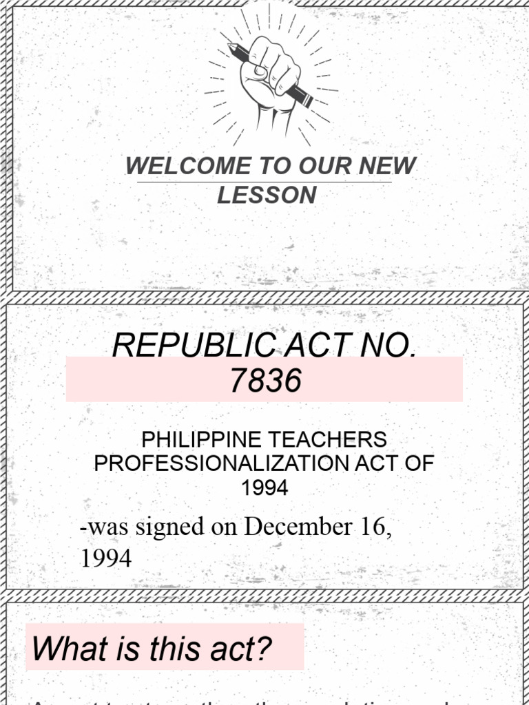 Philippine Teachers Professionalization Act | PDF | Teachers | Profession
