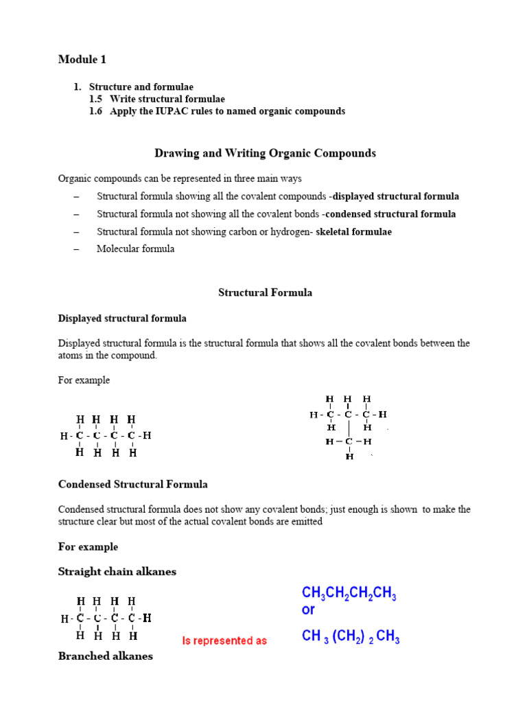 Organic Compound Structure & Naming Guide | PDF | Molecules | Alkane