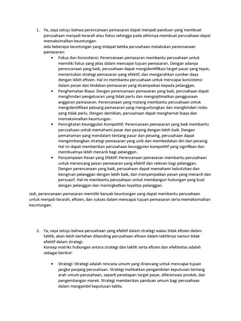 Tugas TMK 1 EKMA4569 Perencanaan Pemasaran | PDF | Pengelolaan Keuangan & Uang