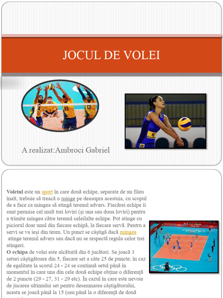 Jocul de Volei | PDF