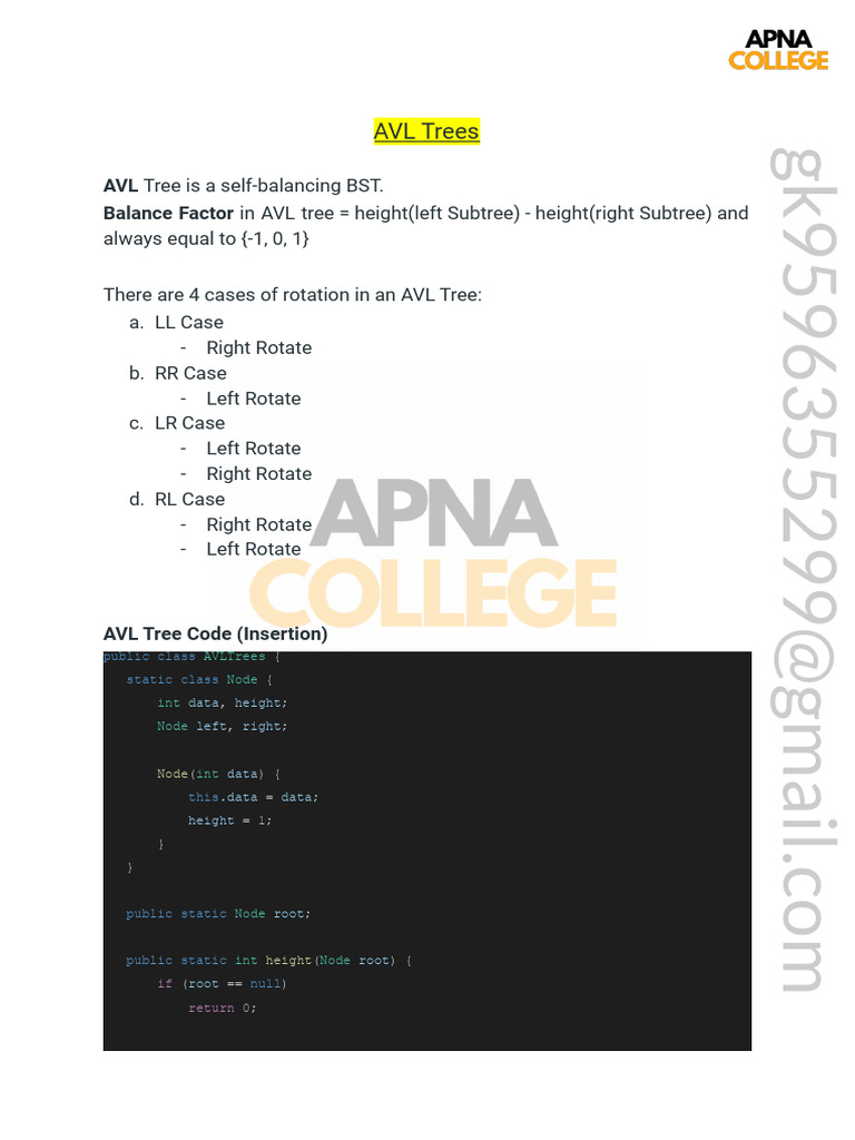 AVL Trees in Java | PDF | Algorithms And Data Structures