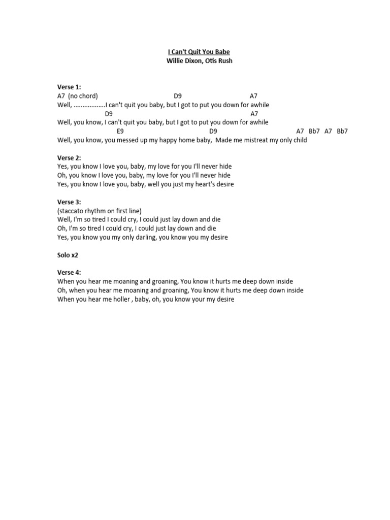 I Cant Quit You Baby | PDF
