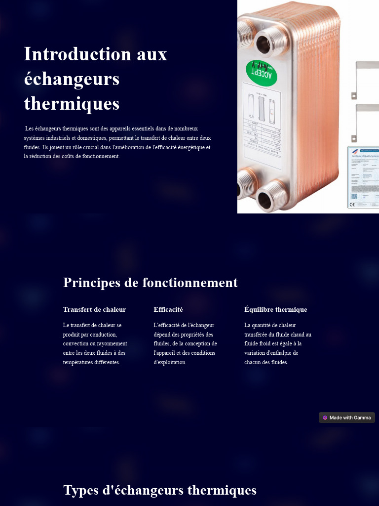 Introduction-aux-echangeurs-thermiques | PDF | Transfert thermique | Échangeur de chaleur