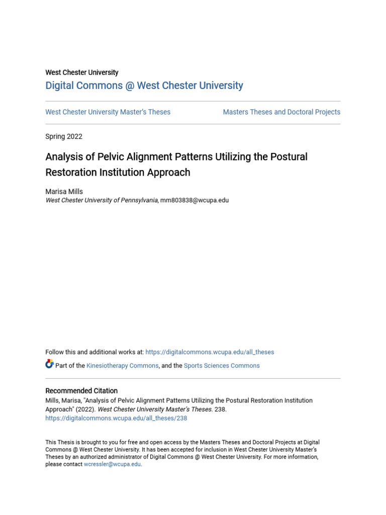 Analysis of Pelvic Alignment Patterns Utilizing the Postural Rest | PDF ...