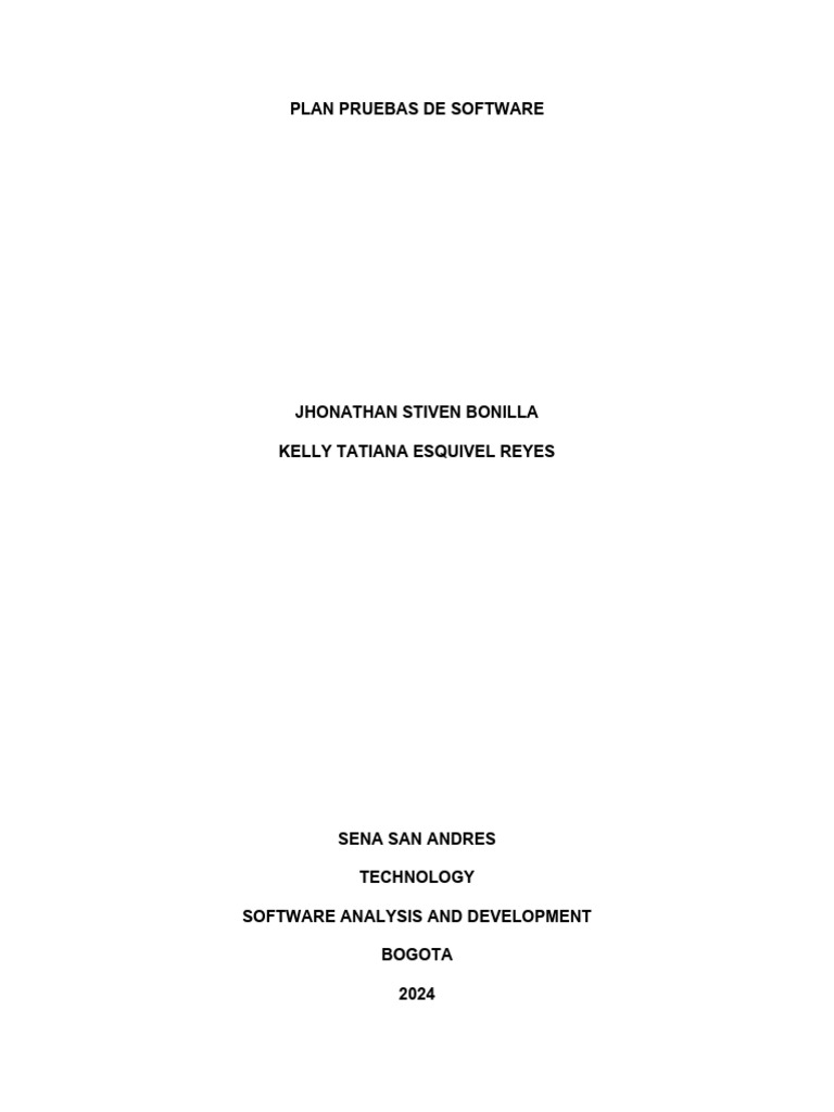 Plan Pruebas De Pdf Pruebas De Software Software 1369